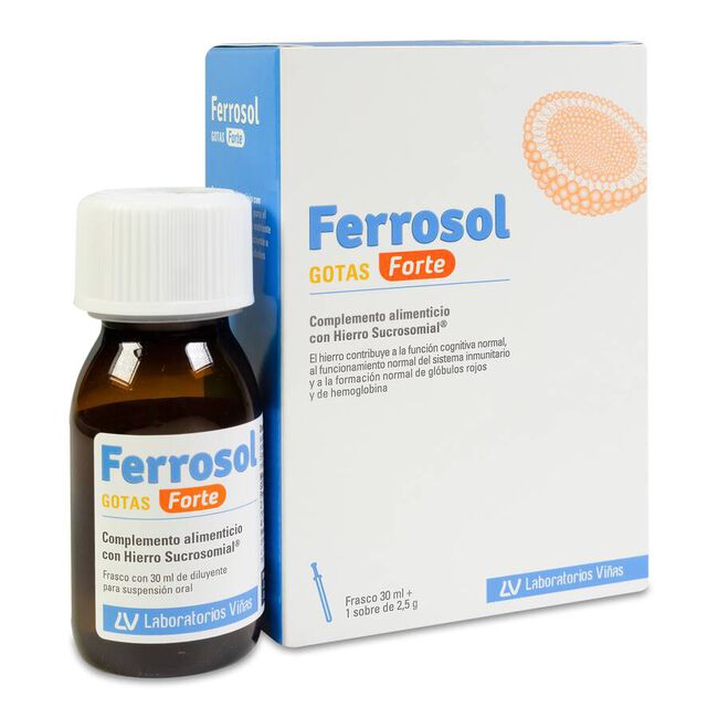 Comprar Ferrosol Gotas Forte, 30 ml + Sobre 2,5 g | Welnia